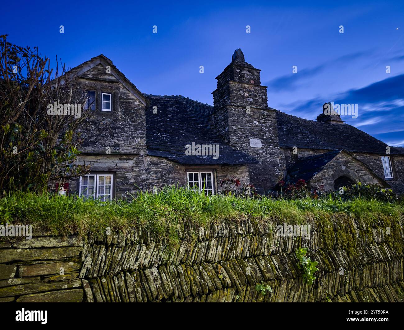 Pictured is Tintagel’s post office at a Cornish coast village, UK Stock ...
