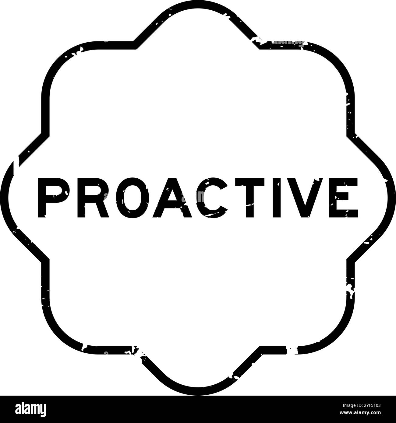 Grunge black proactive word rubber seal stamp on white background Stock ...