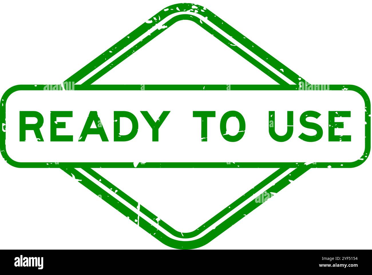 Grunge green ready to use word rubber seal stamp on white background ...
