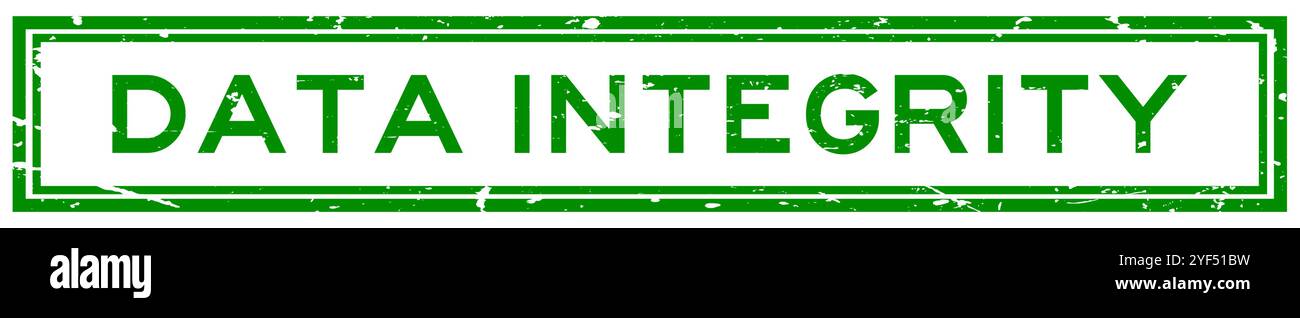 Grunge green data integrity word square rubber seal stamp on white background Stock Vector Image ...