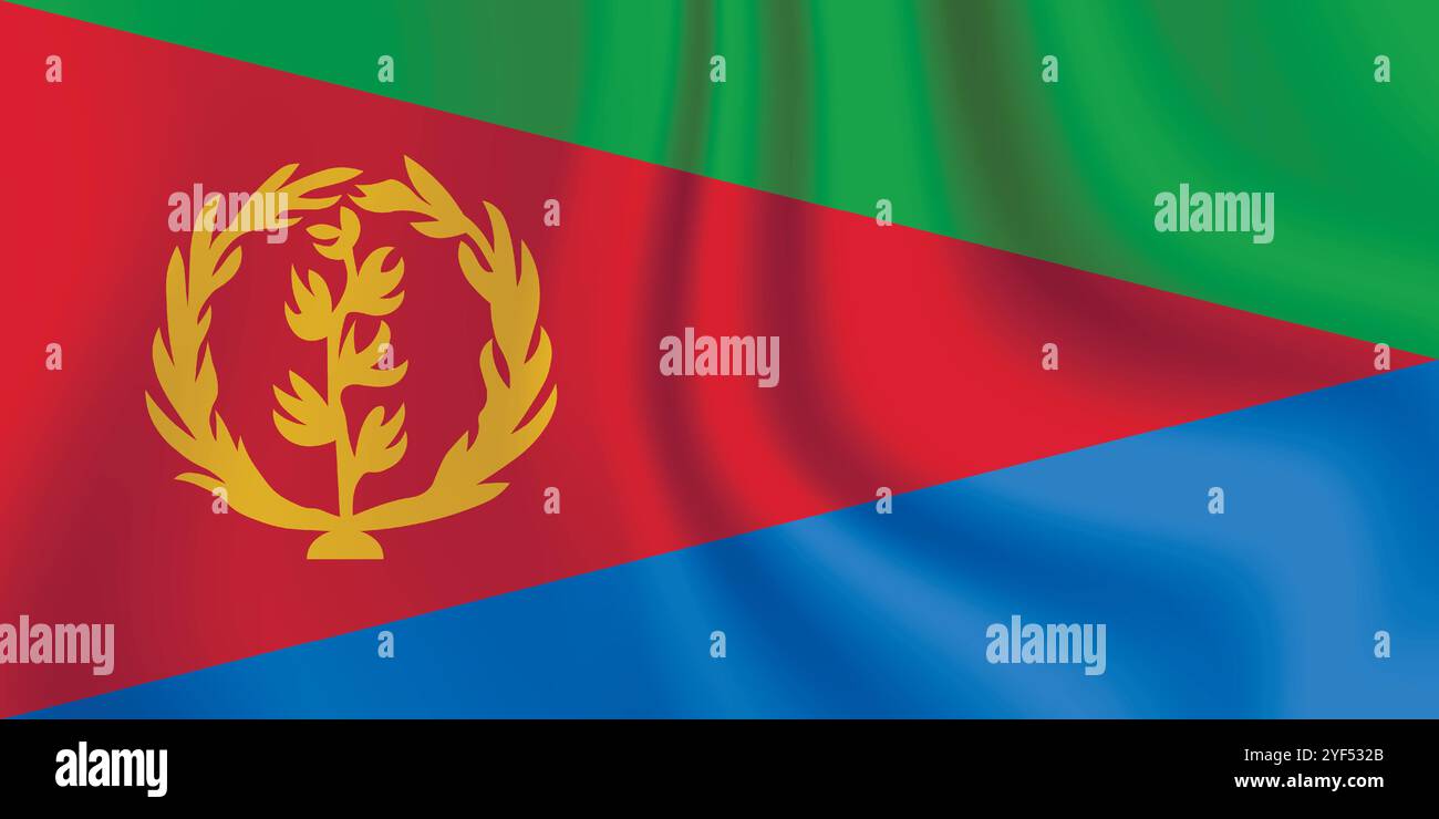 Flag of Eritrea. Eritrean national symbol in official colors. Template icon. Abstract vector ...