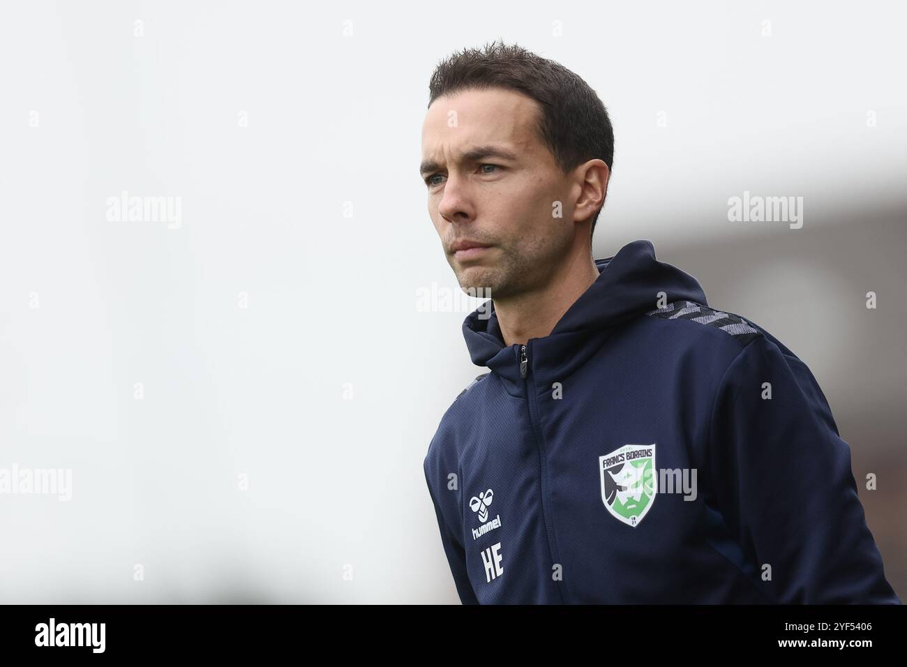 Francs Borains' head coach Hicham El Alaoui pictured during a soccer ...