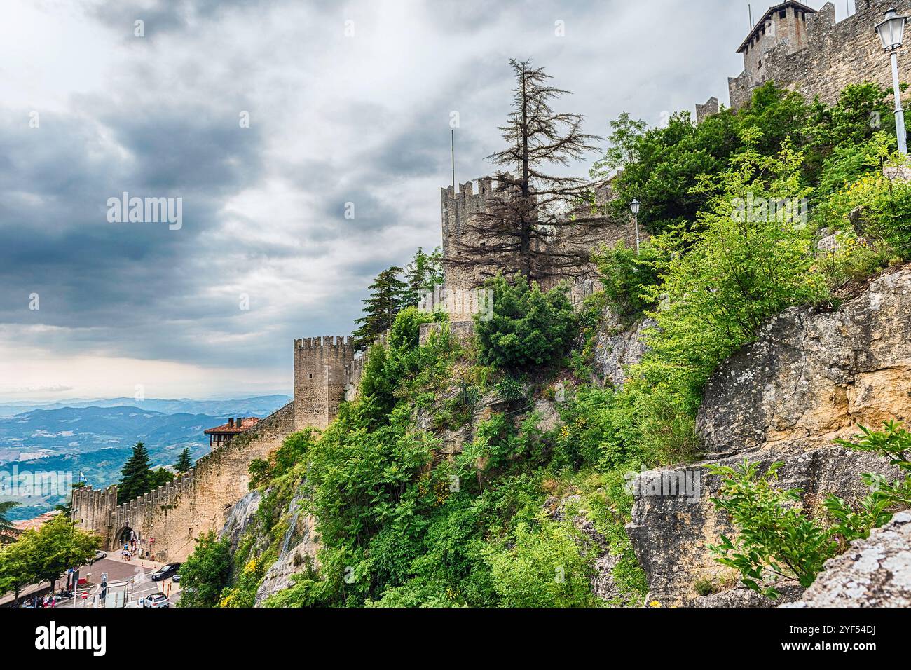 Fortress of Guaita, aka First Tower, on Monte Titano, one of the iconic ...