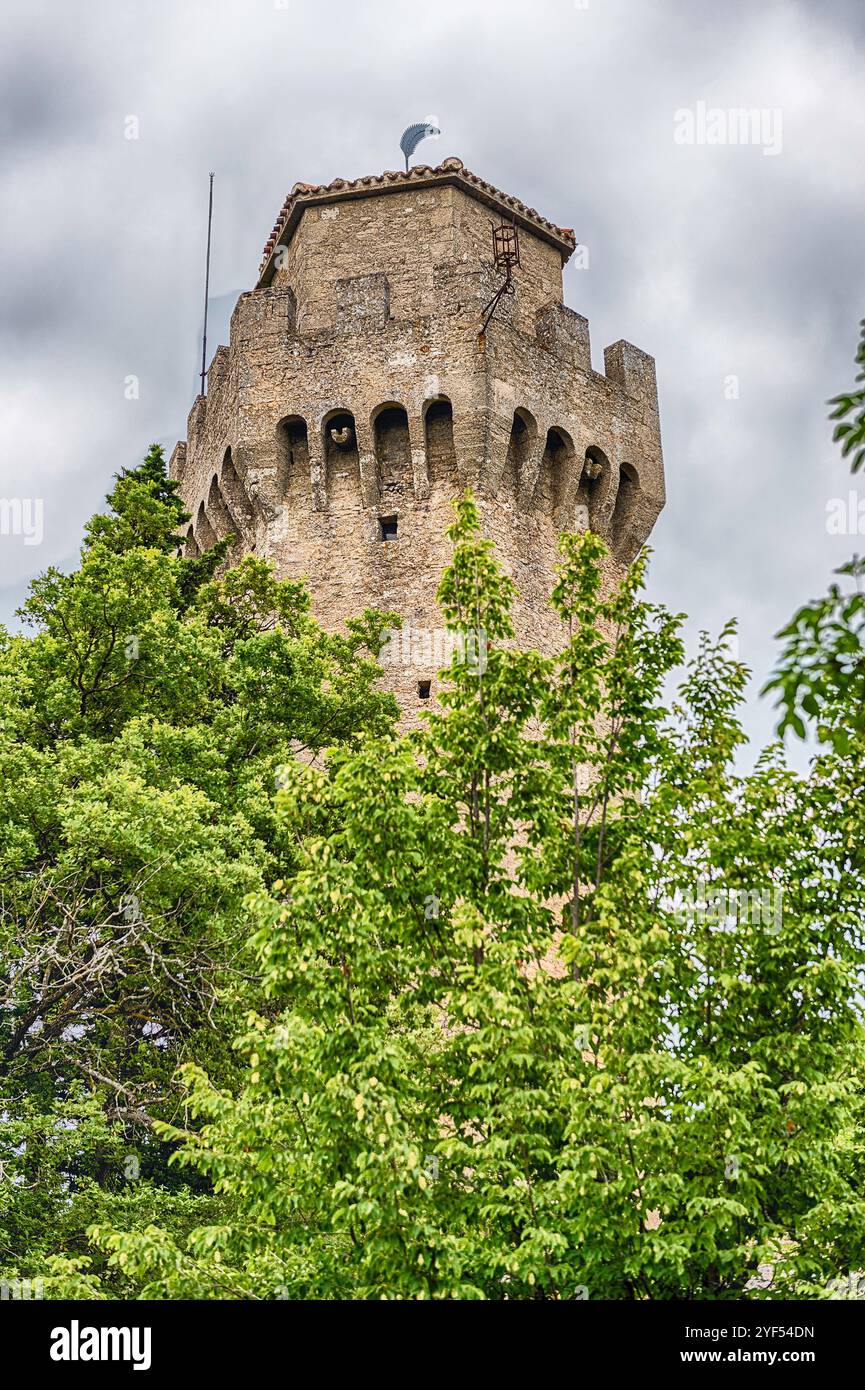 Montale Tower, aka Third Tower, on Monte Titano, one of the iconic ...