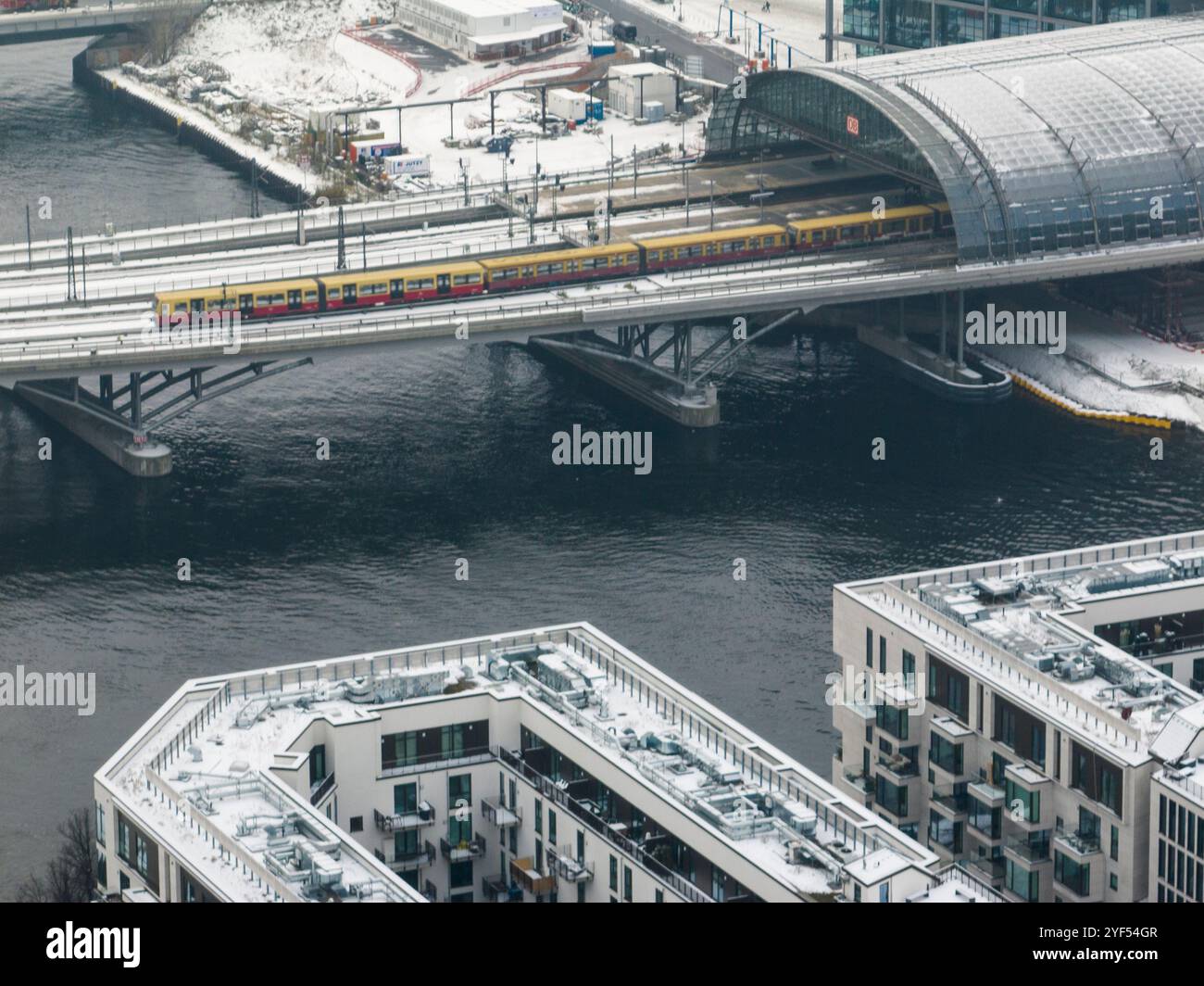 Aerial view of Berlin, Capital of Germany. Aerial winter cityscape of ...