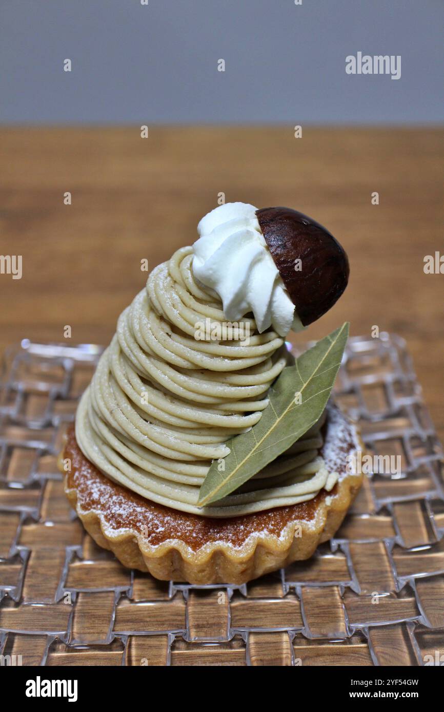 Mont blanc (mashed chestnut cake) in Japan Stock Photo - Alamy