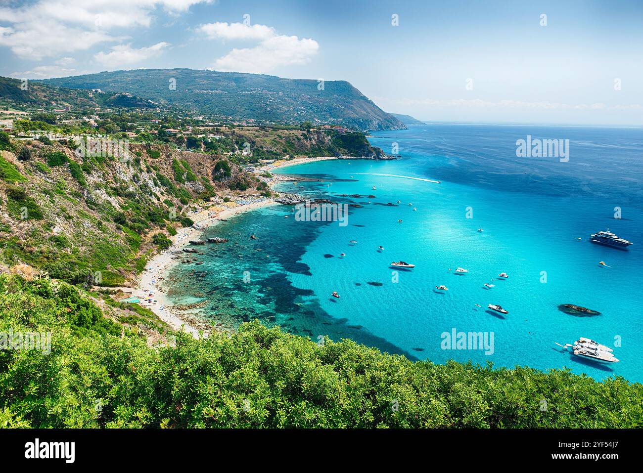 Beautiful natural landscape with the coastline at Capo Vaticano on the ...