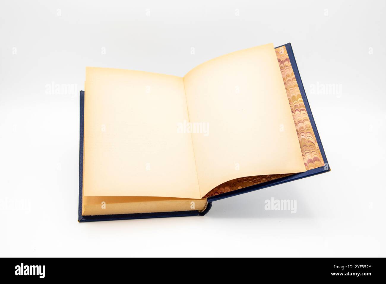 Libro abierto con las páginas en blanco sujetado por una mano Stock ...