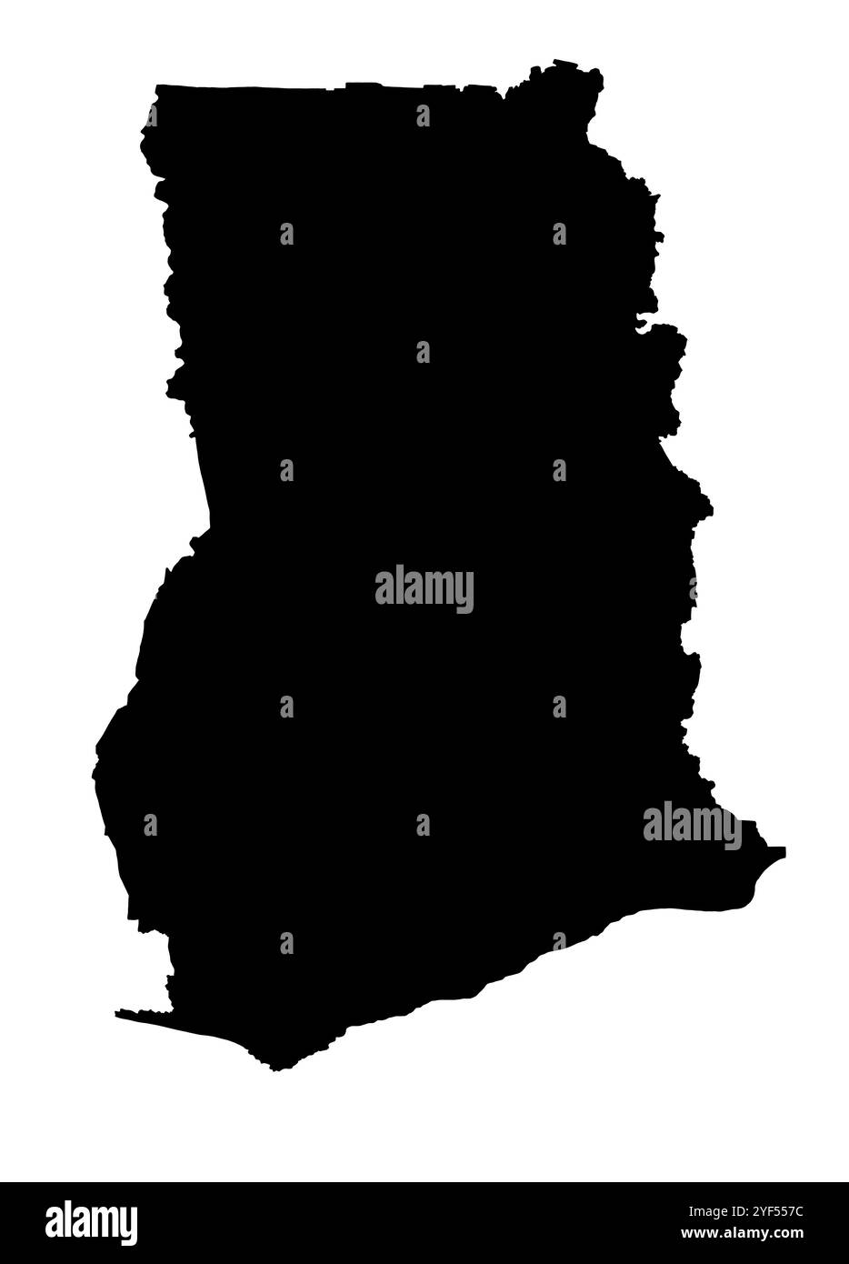 Map of Ghana country in Africa, black and white vector illustration Stock Photo - Alamy