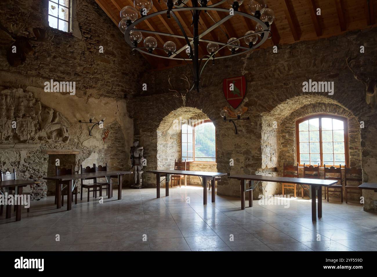 Room interior of ruins of Aggstein castle in Austria Stock Photo - Alamy