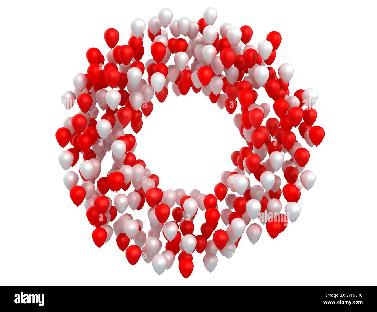 Circle formation of red and white balloons isolated Stock Photo - Alamy