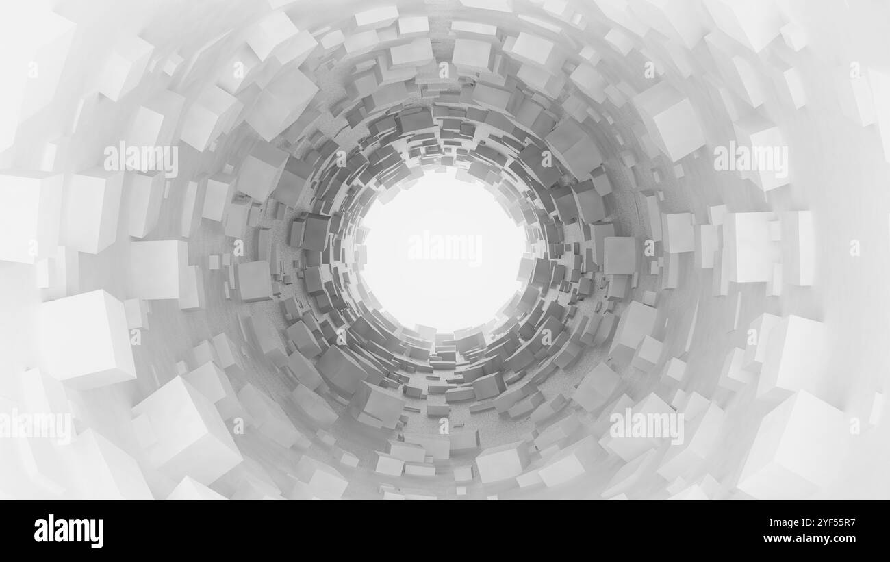 Abstract geometric tunnel made cubes hi-res stock photography and images - Alamy