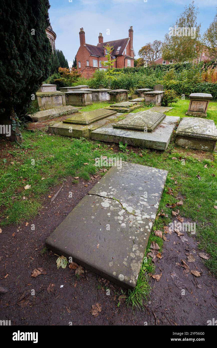 Ebenezer Scrooge grave, created for a film, Shrewsbury, England, UK ...