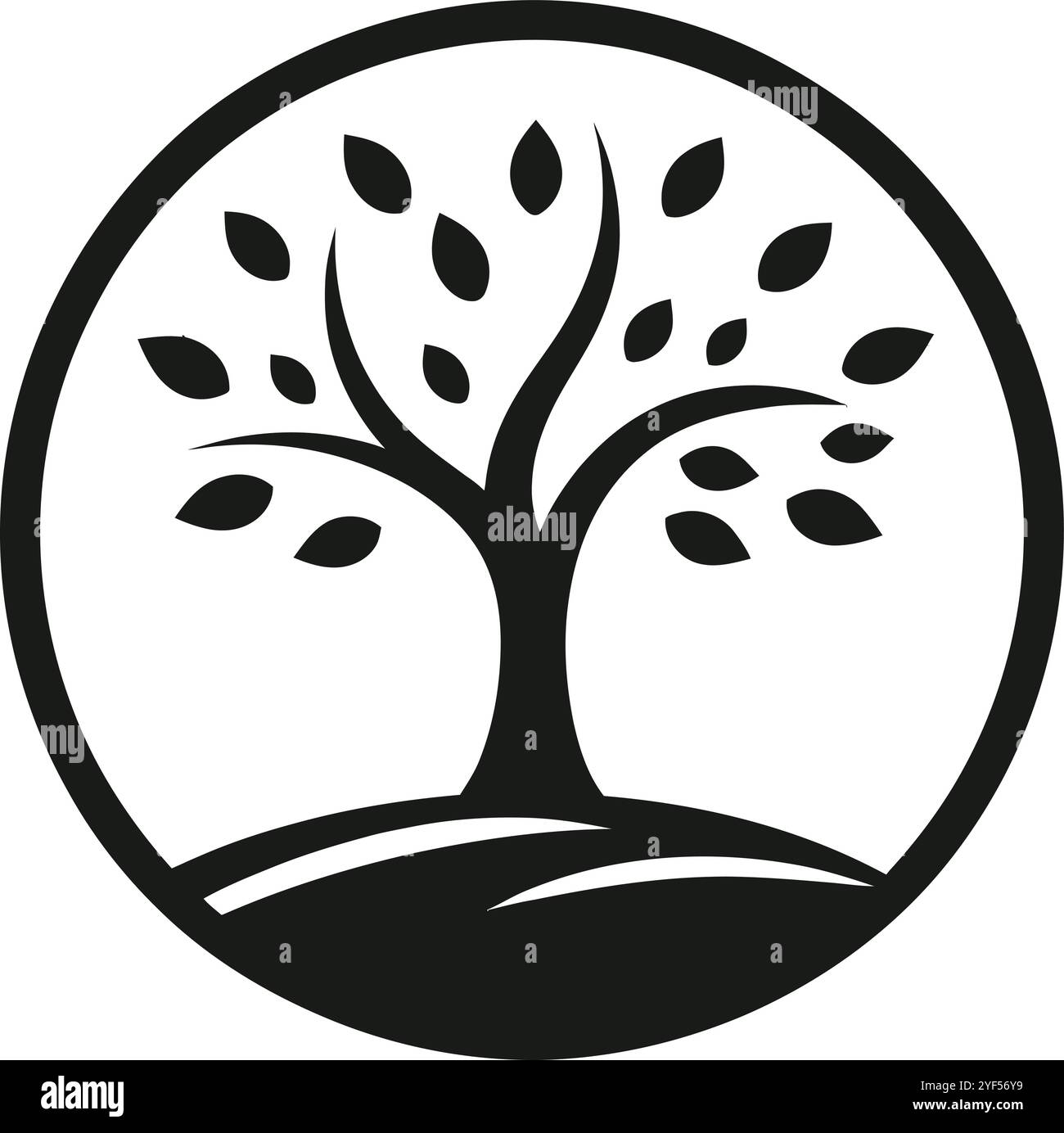 simple Tree logo on white background Stock Vector Image & Art - Alamy