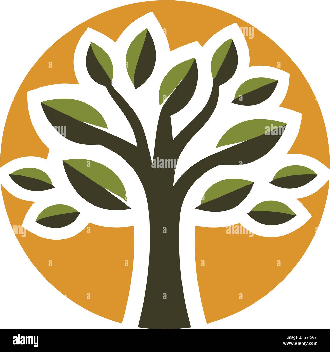 simple Tree logo on white background Stock Vector Image & Art - Alamy