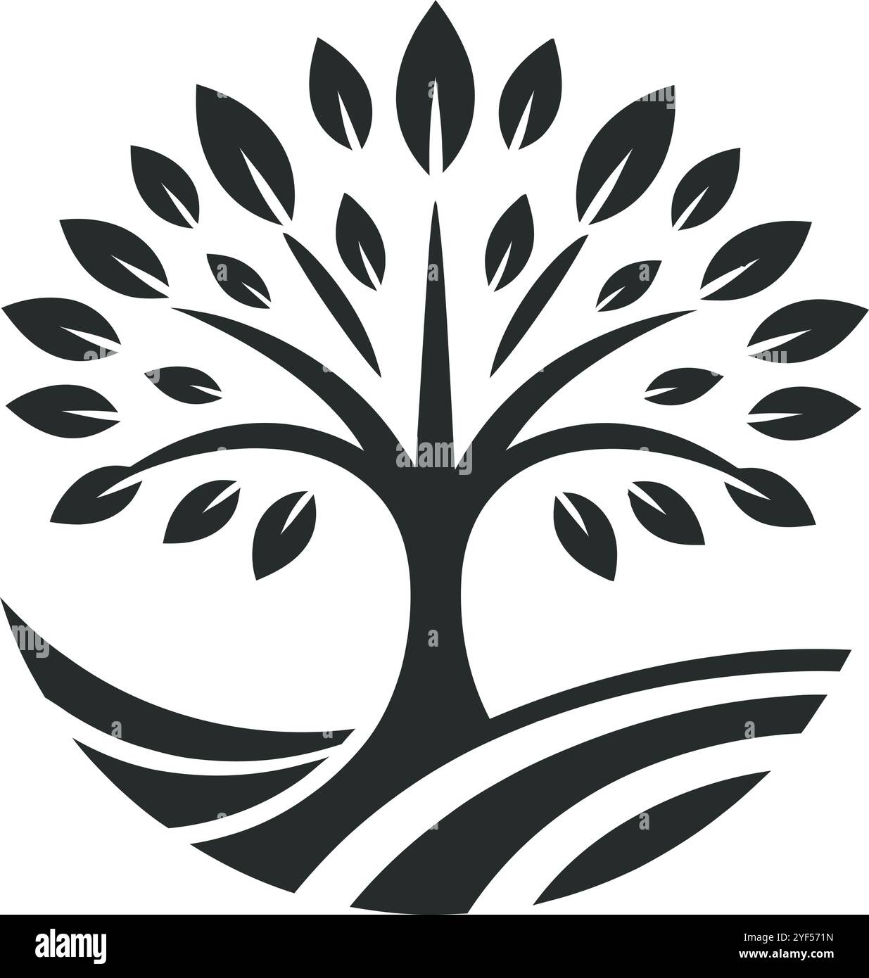 simple Tree logo on white background Stock Vector Image & Art - Alamy