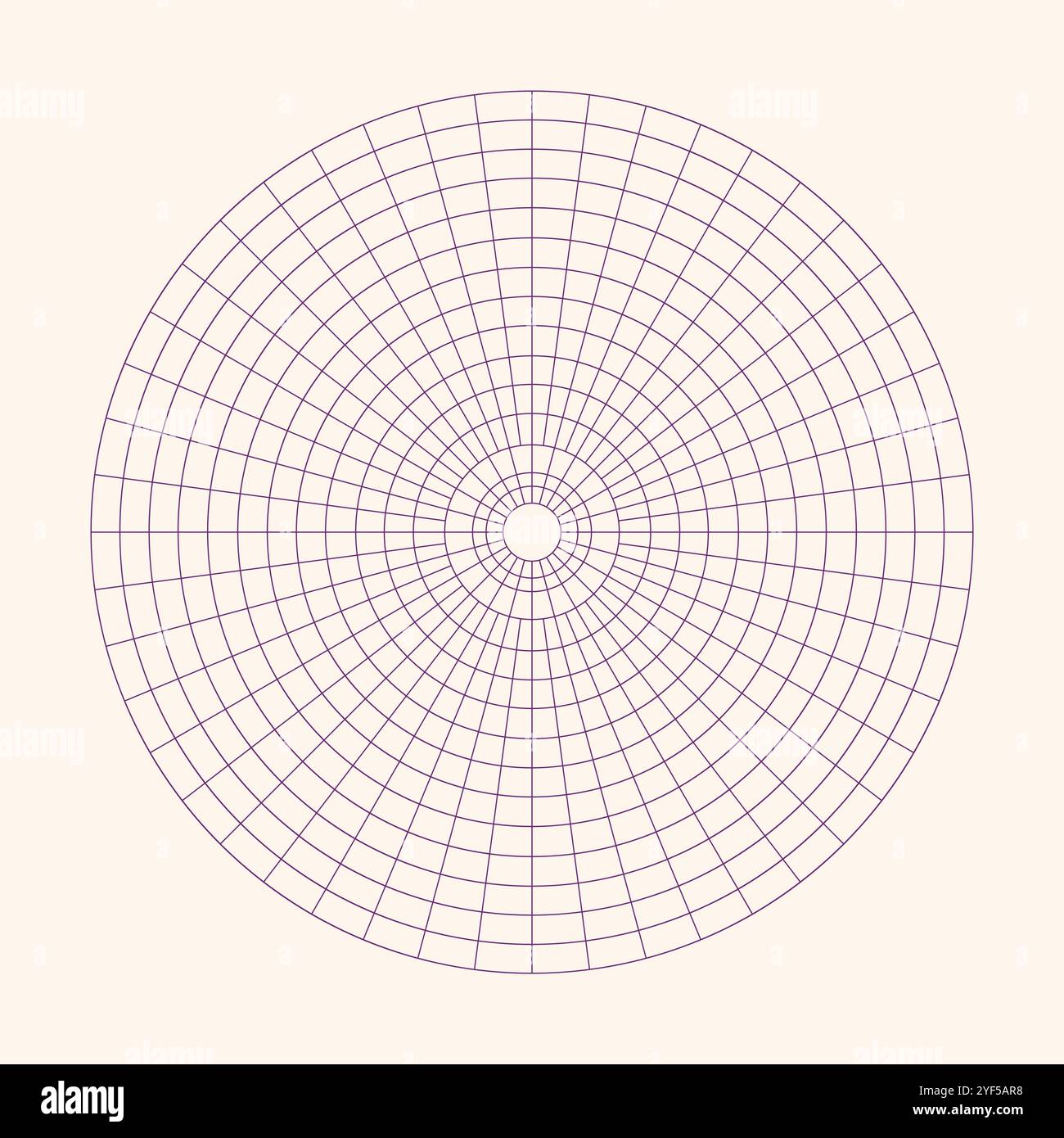 Polar coordinate circular grid isolated on white background. 360 ...