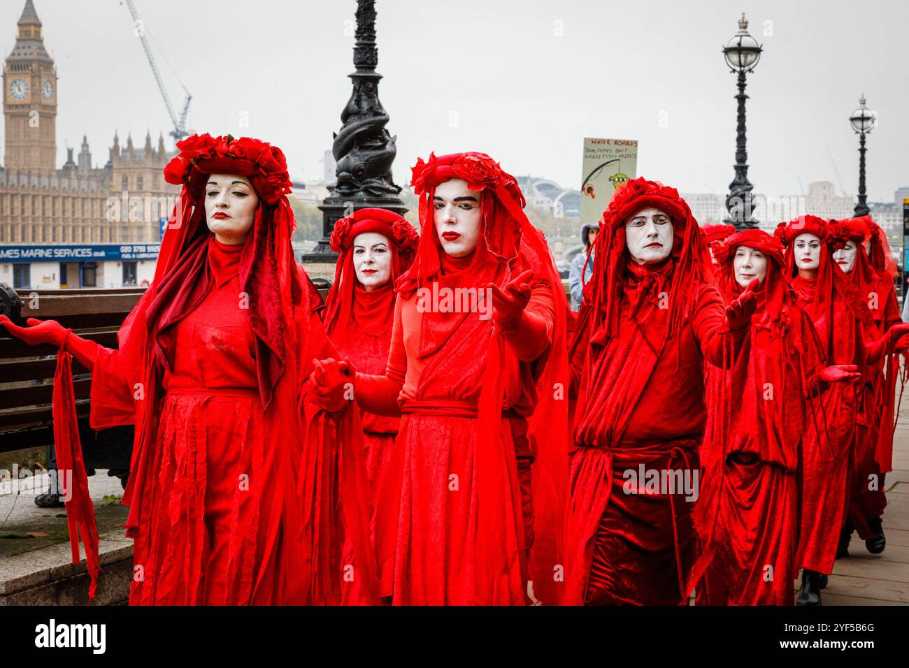 London, UK. 03rd Nov, 2024. The red brigade put in an appearance for ...