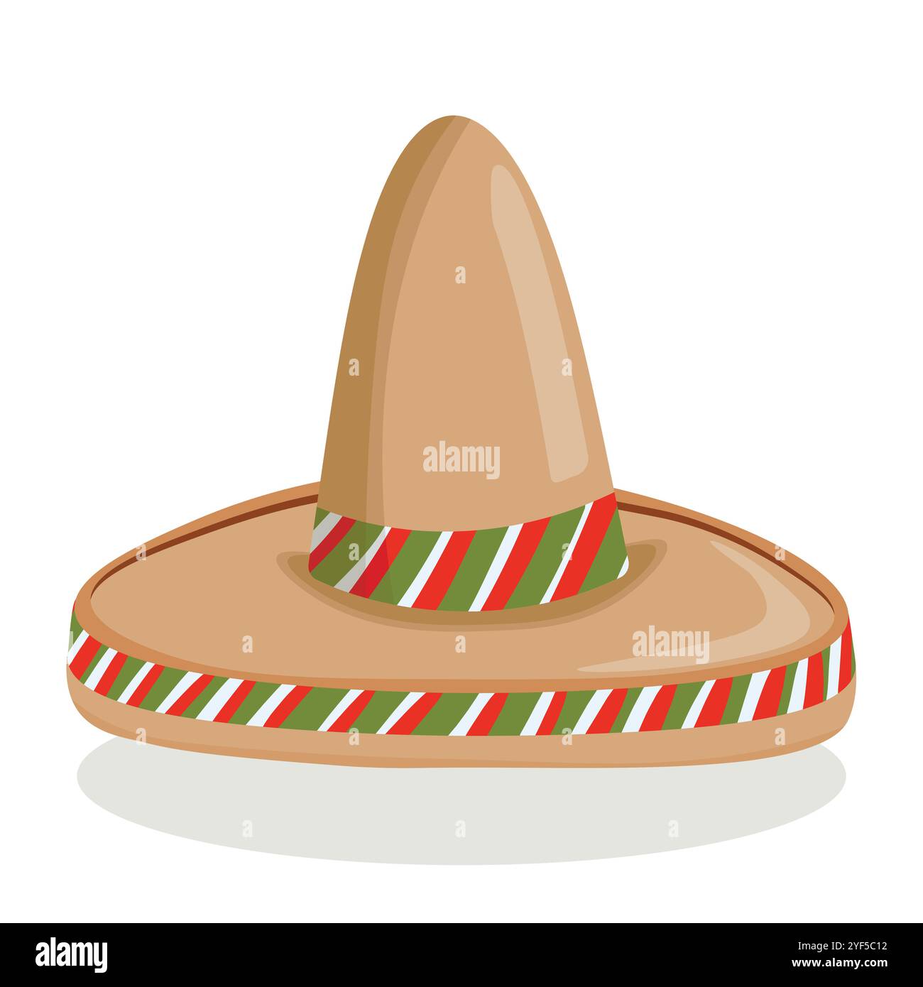 Mexican ethnic sombrero hat isolated element. Vector drawing ...