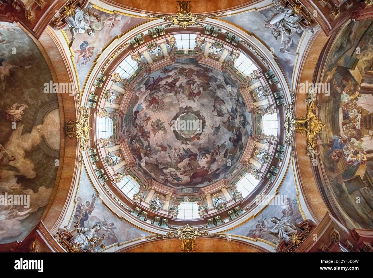 PRAGUE - MAY 11, 2024: The intricate frescoes and elaborate stucco work ...