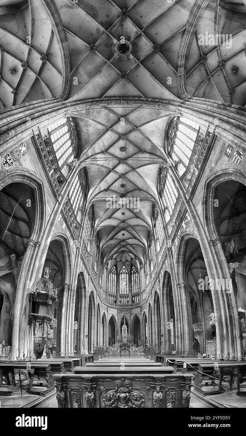 Stained glass window famous Black and White Stock Photos & Images - Alamy