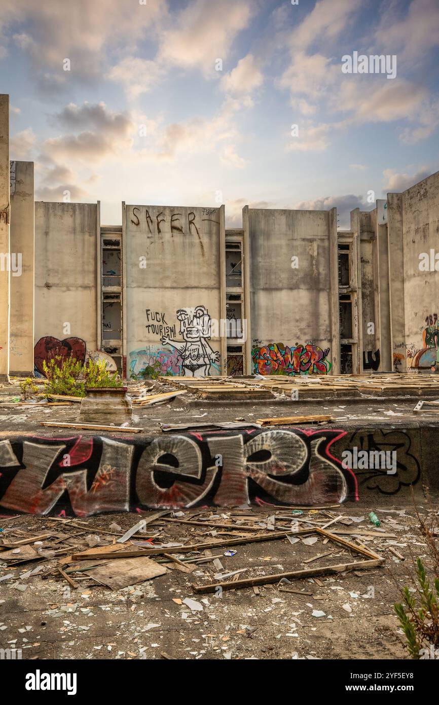 A deserted place, lost place hotel from the 70s. Destroyed and ...