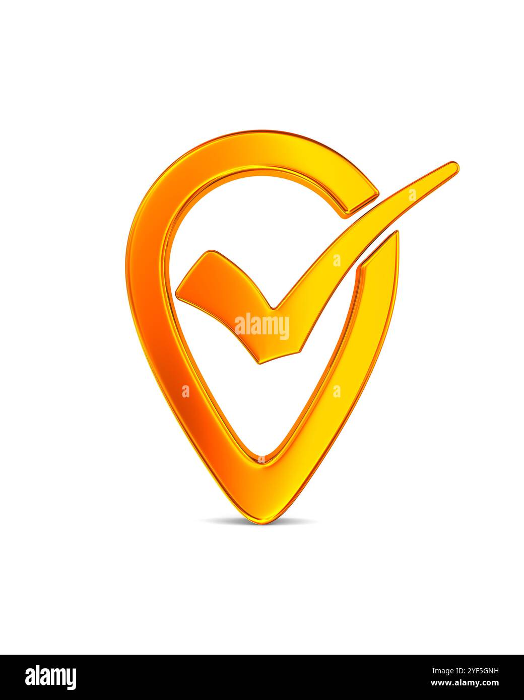 Orange pointer marker on white background. Isolated 3D illustration ...