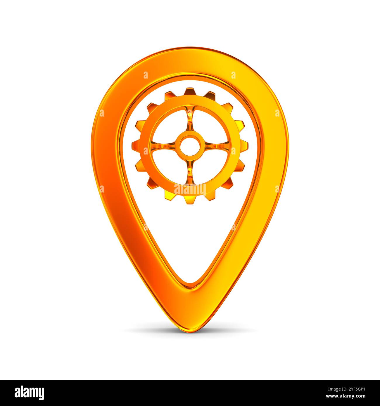 Orange pointer marker on white background. Isolated 3D illustration ...