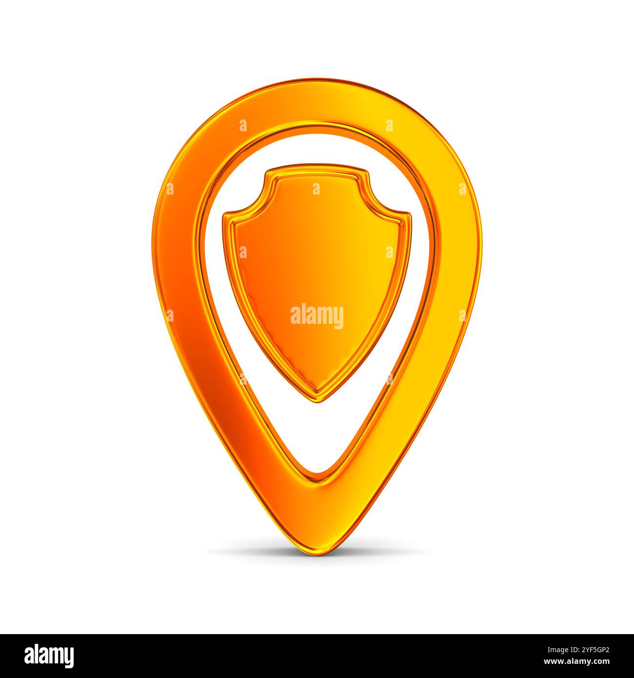 Orange pointer marker on white background. Isolated 3D illustration ...