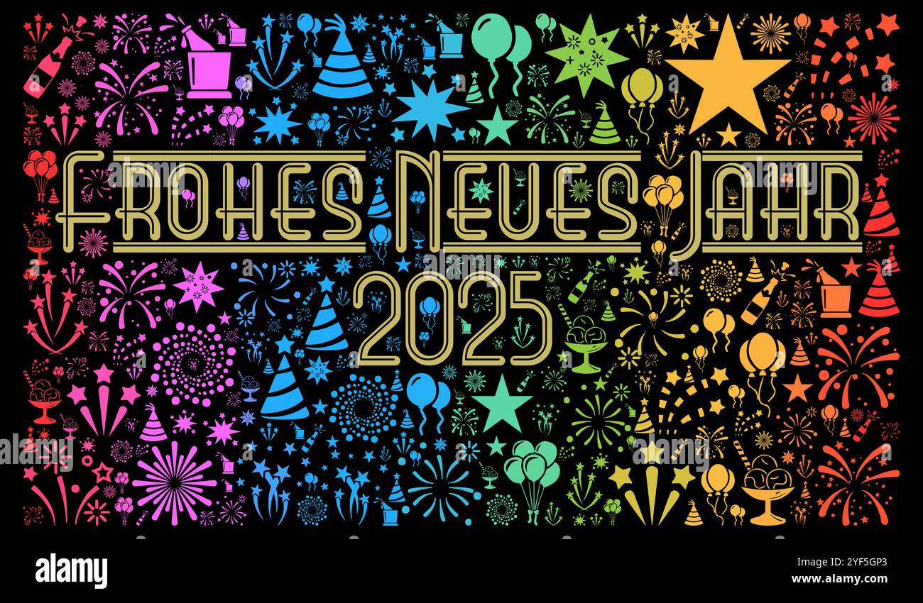 Happy new year 2025 called frohes neues jahr in German language Stock ...