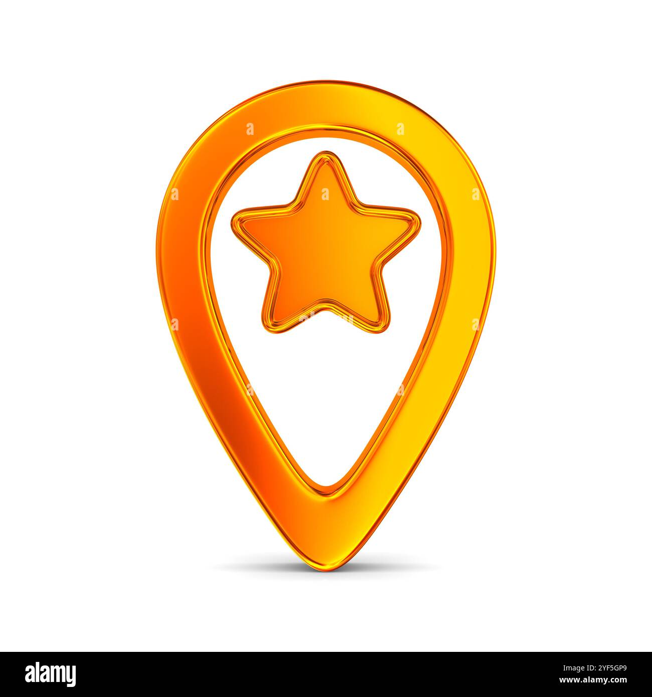 Orange pointer marker on white background. Isolated 3D illustration ...