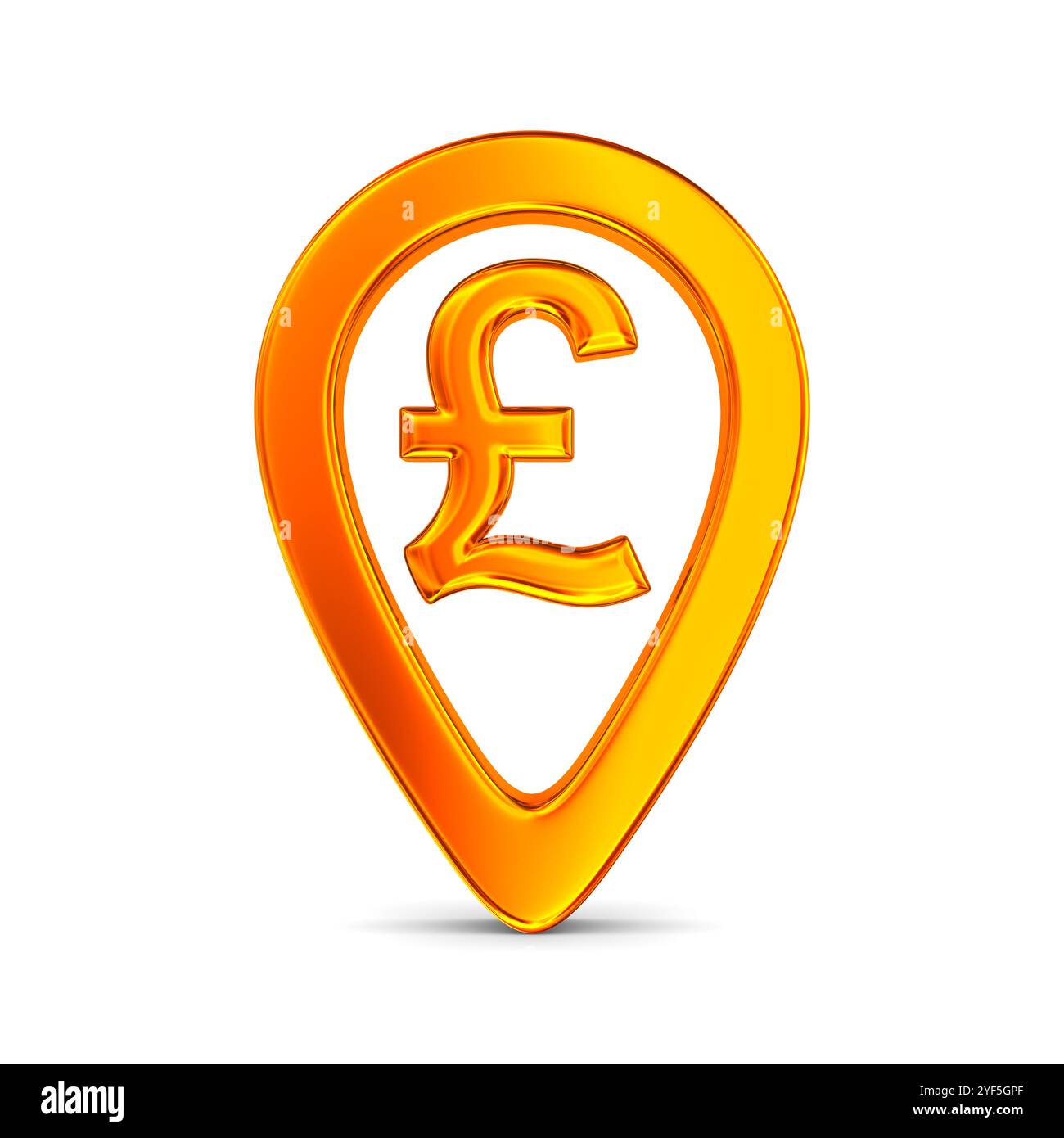 Orange pointer marker on white background. Isolated 3D illustration ...