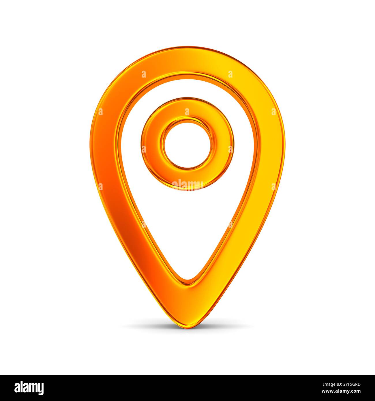 Orange pointer marker on white background. Isolated 3D illustration ...