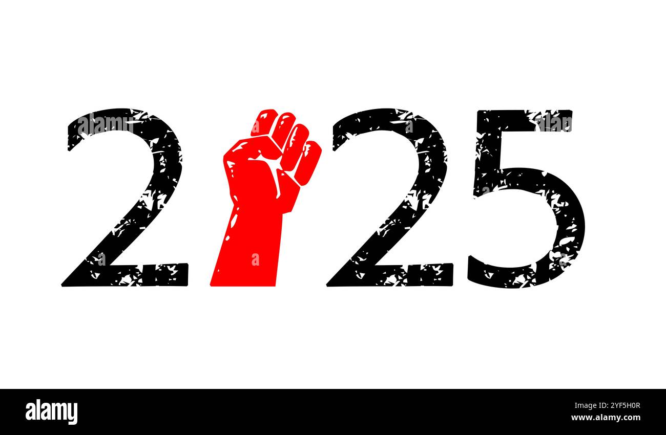 Fist 2025 symbol icon illustration Stock Photo - Alamy