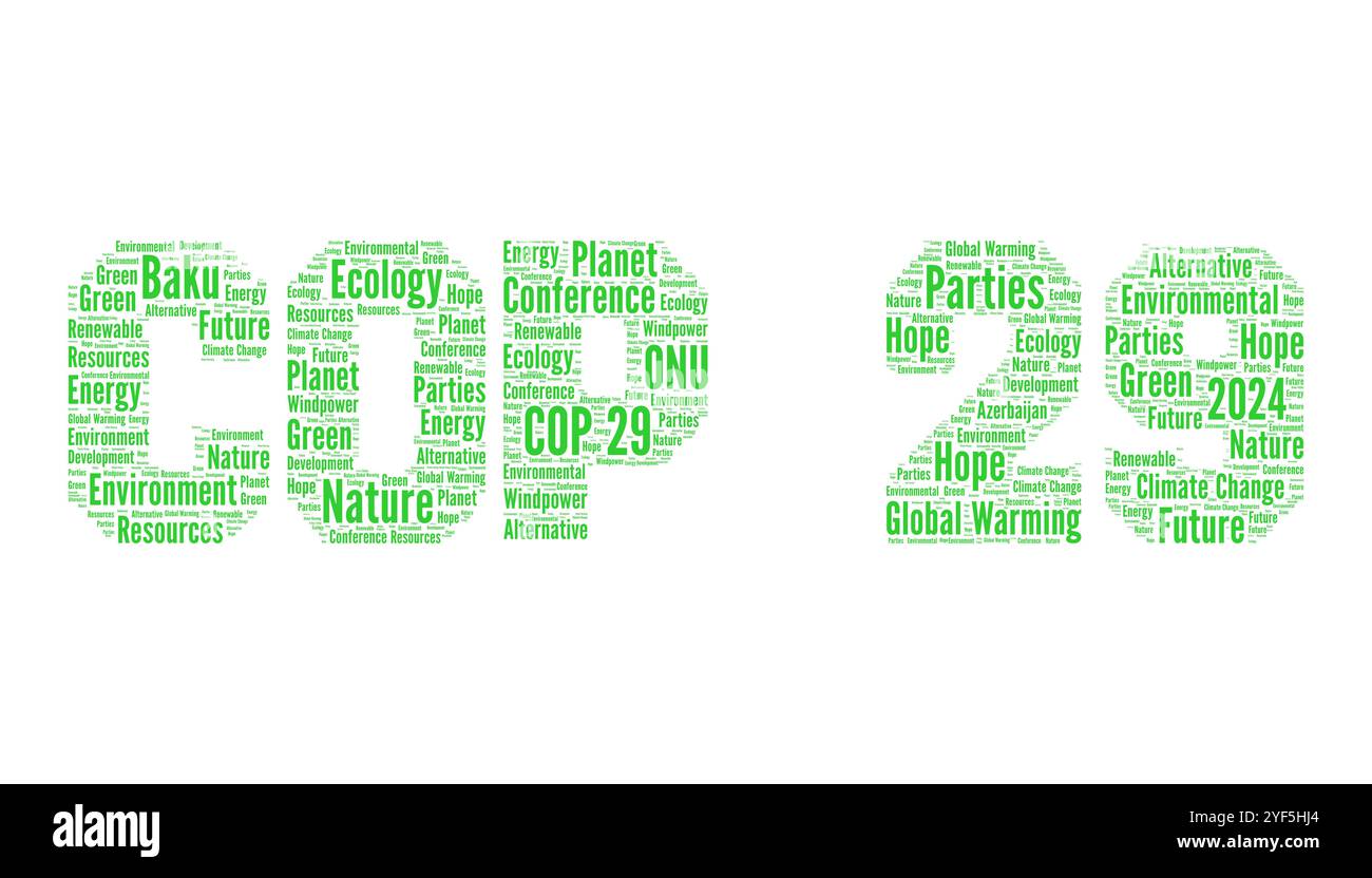 COP 29 in Baku Azerbaijan world cloud Stock Photo - Alamy