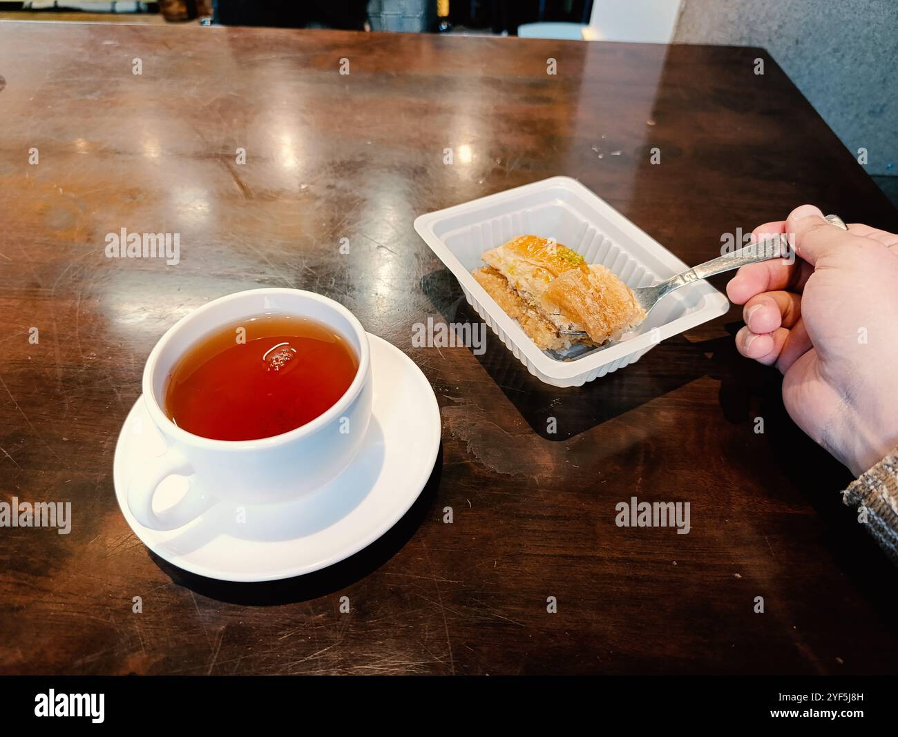 Black Azeri Tea Served with Delicious Baklava Stock Photo - Alamy