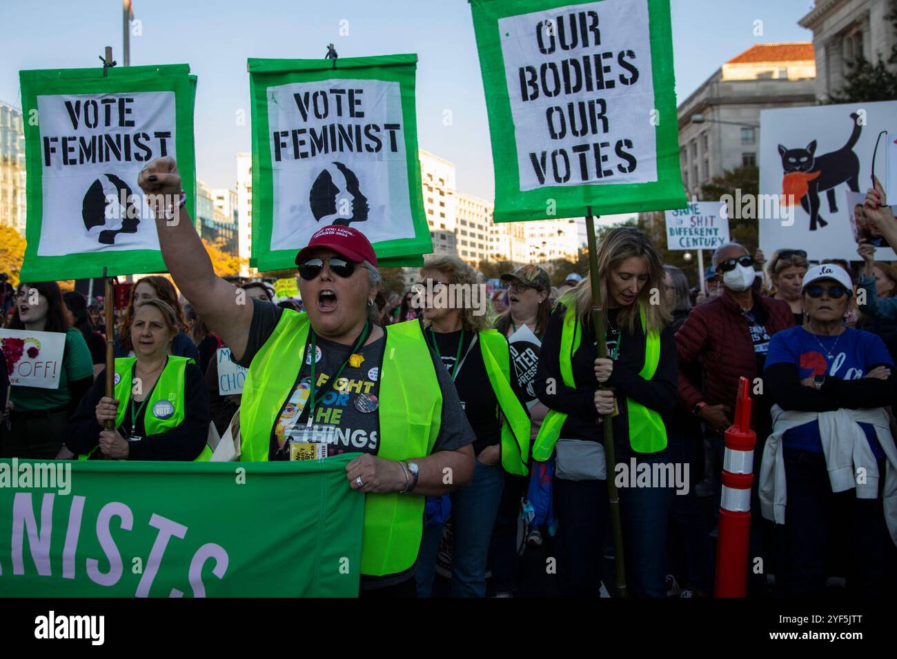 Demonstrators chant slogans during the National Women's March in ...