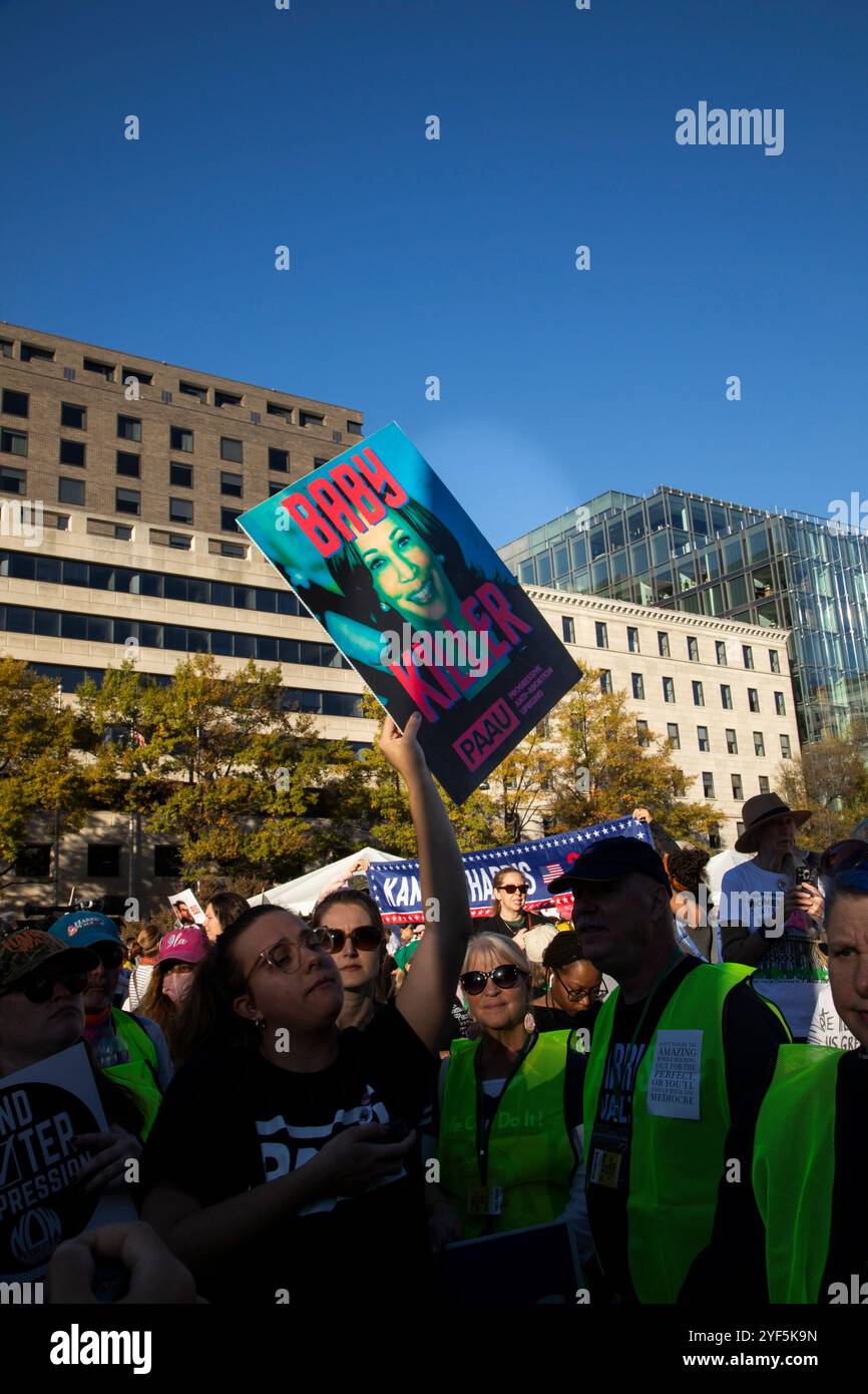 Anti-abortion rights activists are protesting during the National Women ...