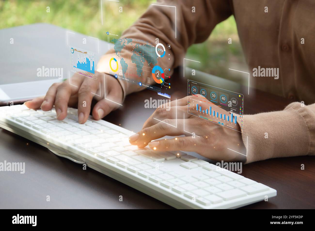 data analysis trading ideas Businessman working with data chart with AI ...