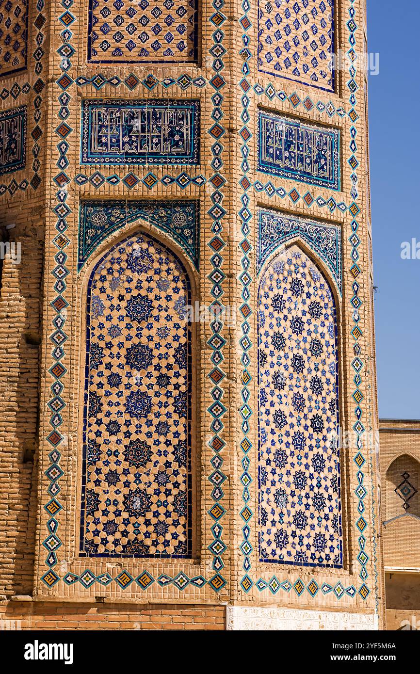 Detail of a decorated column at Bibi Khanum Mosque in Samarkand Stock ...