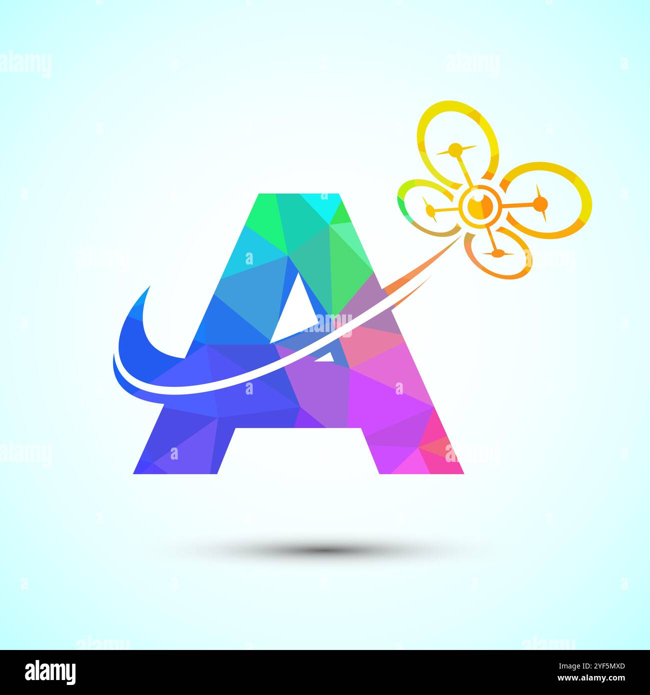 Letter drone logo design vector template. Drone technology logo sign ...
