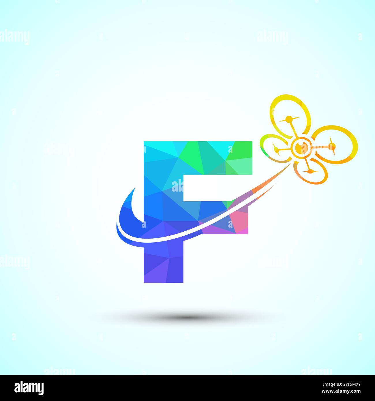 Letter drone logo design vector template. Drone technology logo sign ...