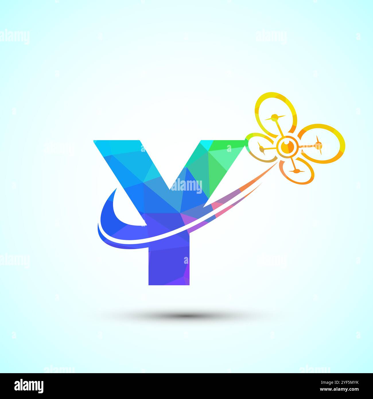 Letter drone logo design vector template. Drone technology logo sign ...