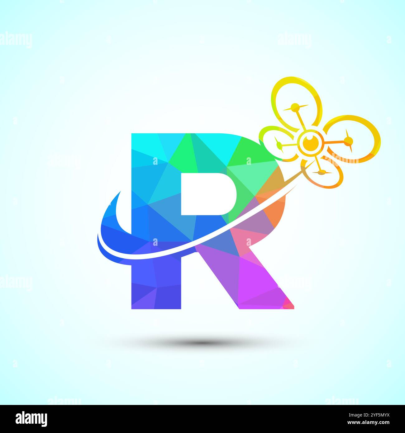 Letter drone logo design vector template. Drone technology logo sign ...