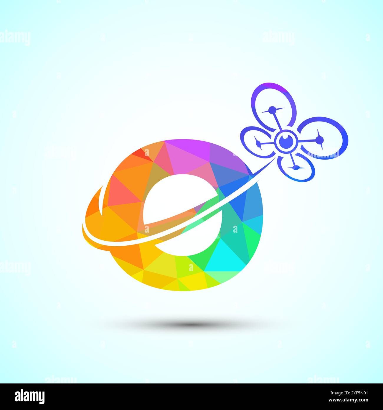 Letter drone logo design vector template. Drone technology logo sign ...