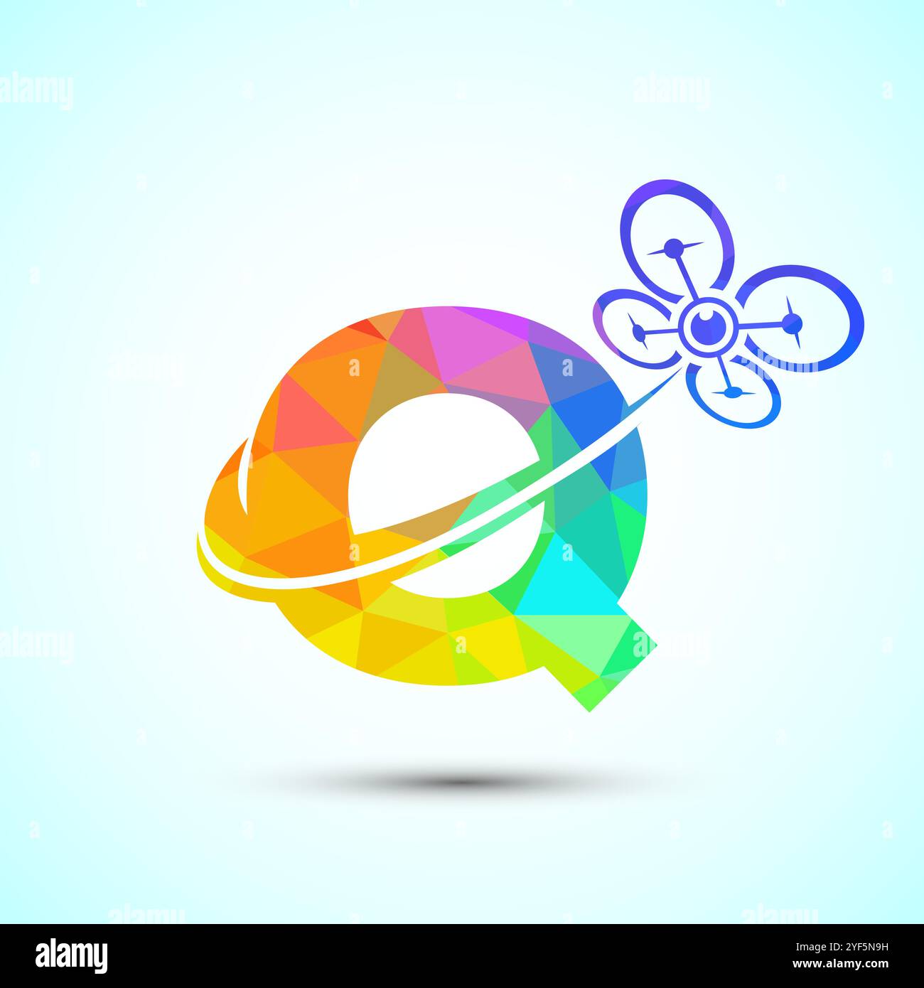 Letter drone logo design vector template. Drone technology logo sign ...