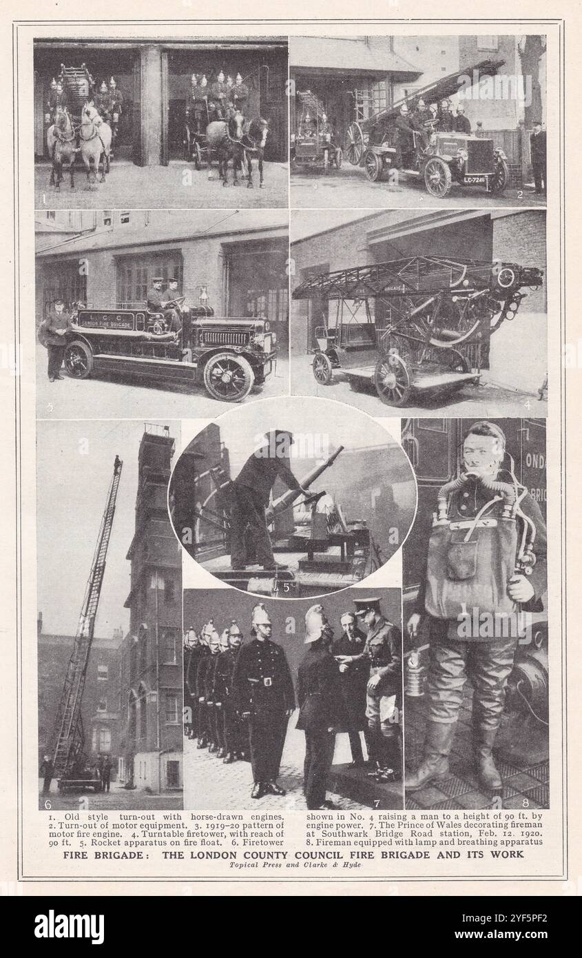 Vintage photos of The London County Council Fire Brigade, 1900s Stock ...