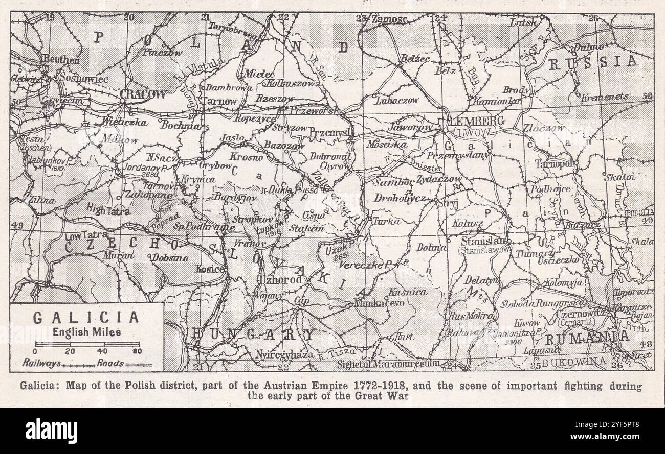 Vintage map of Galicia, 1930s Stock Photo - Alamy