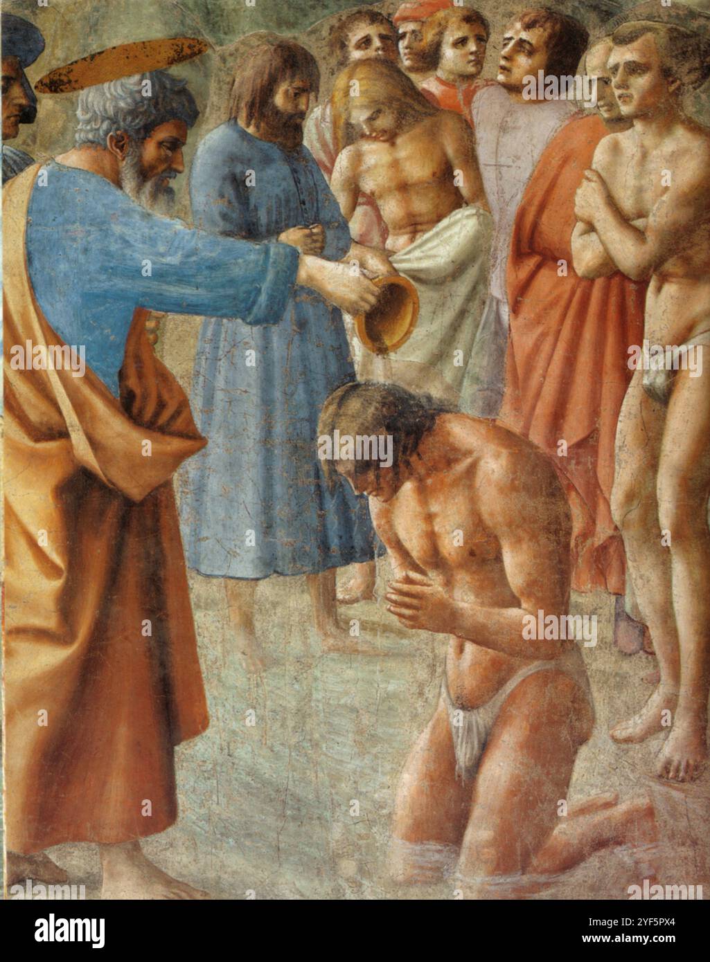 Baptism of the Neophytes, by Masaccio Stock Photo - Alamy