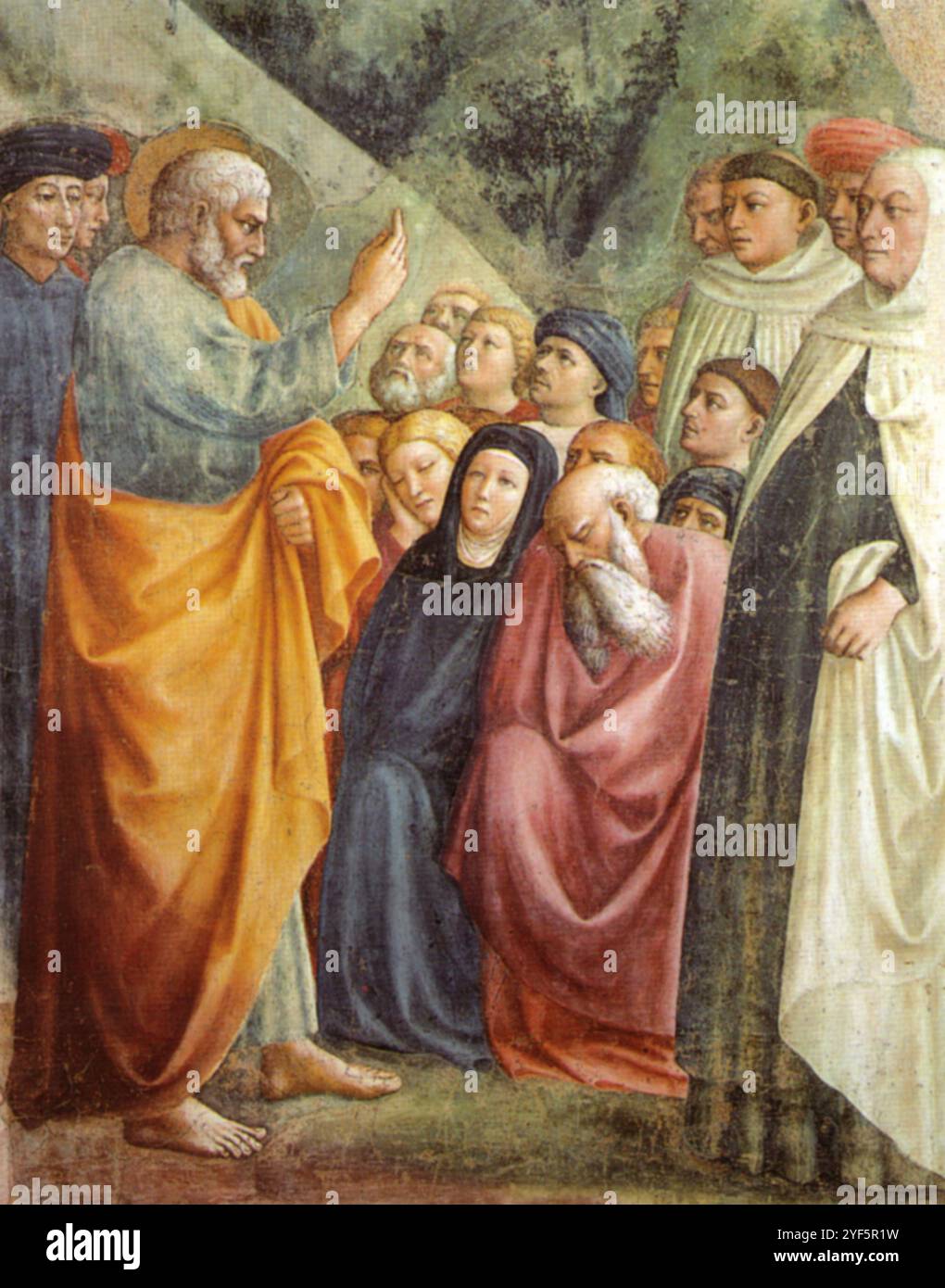 St Peter Preaching, by Masolino, restored. Masolino da Panicale Stock ...